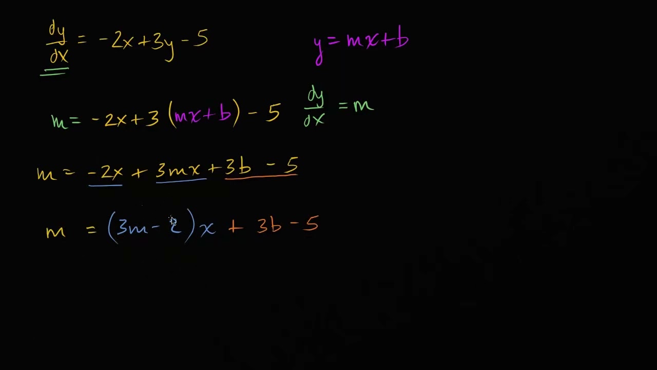 Math Differential equations - Worked example linear solution to ...