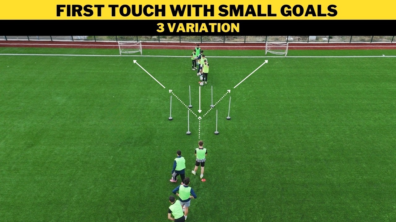 First Touch with Small Goals | 3 Variations | Football/Soccer Training ...