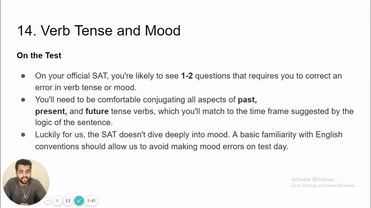 49. SAT Writing - Question Guides: 14. Verb Tense and Mood - SAT Verbal ...