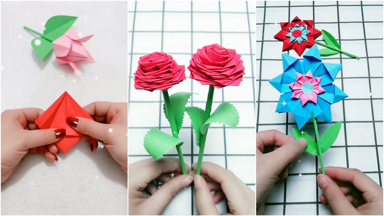 Gấp Hoa Làm Hoa Bằng Giấy Siêu đẹp đơn Giản Origami 125 • Paper