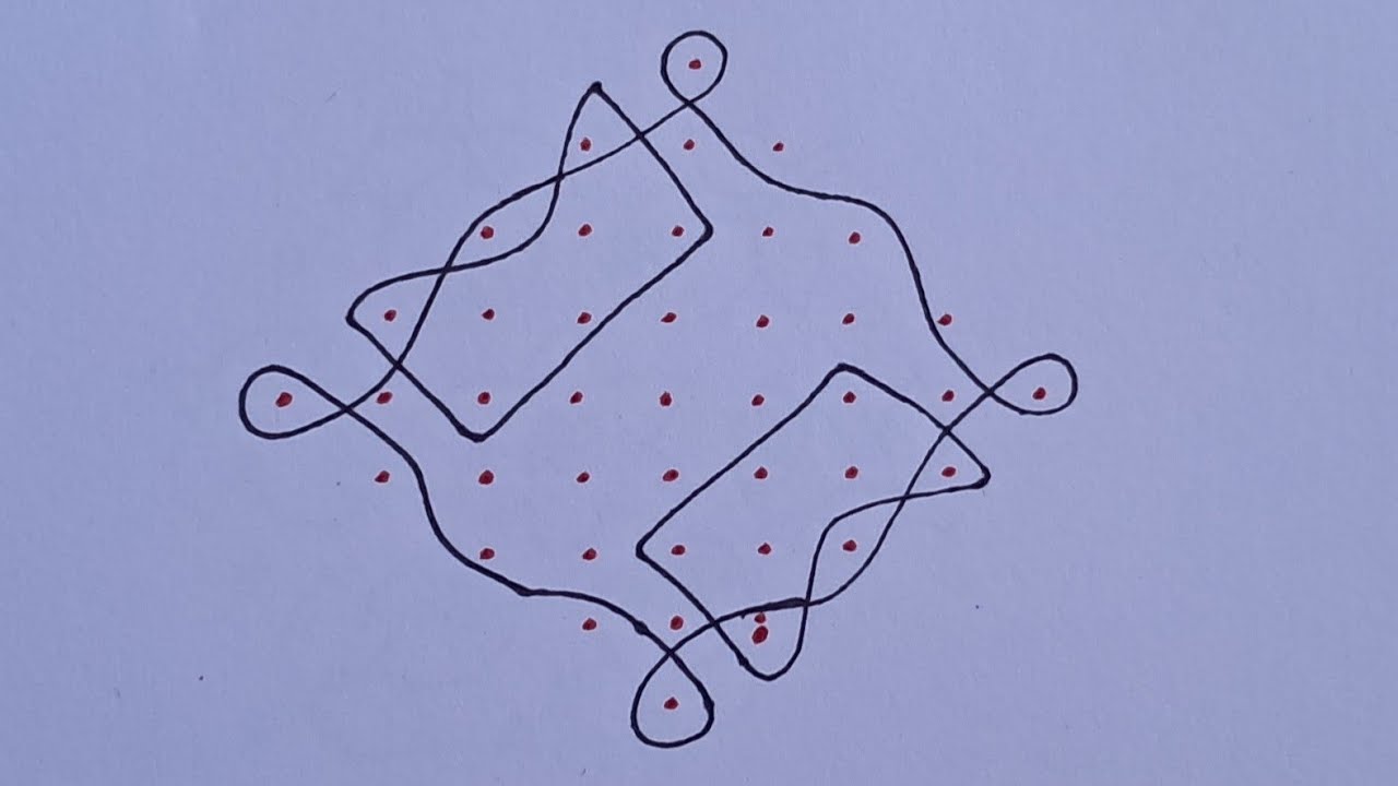 💥easy & simple kolam 💥9×1 kolam 💥beginners kolam 💥How to draw easy ...