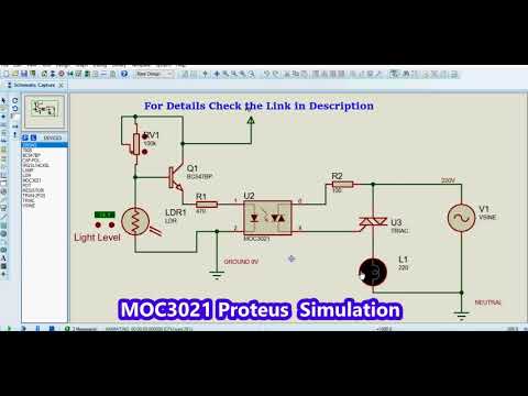 MOC3021 Proteus Simulation - How to use with Example Circuits - YouTube