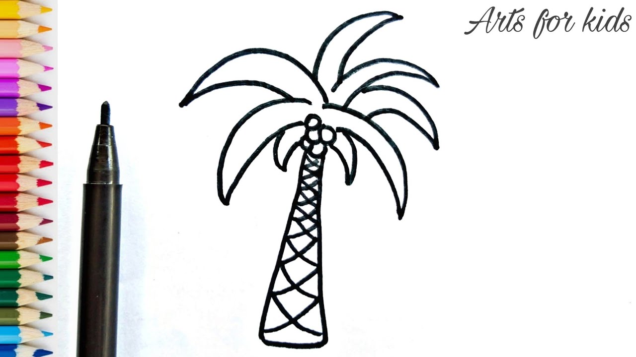 How to draw a Palm tree | Drawings for kids - YouTube