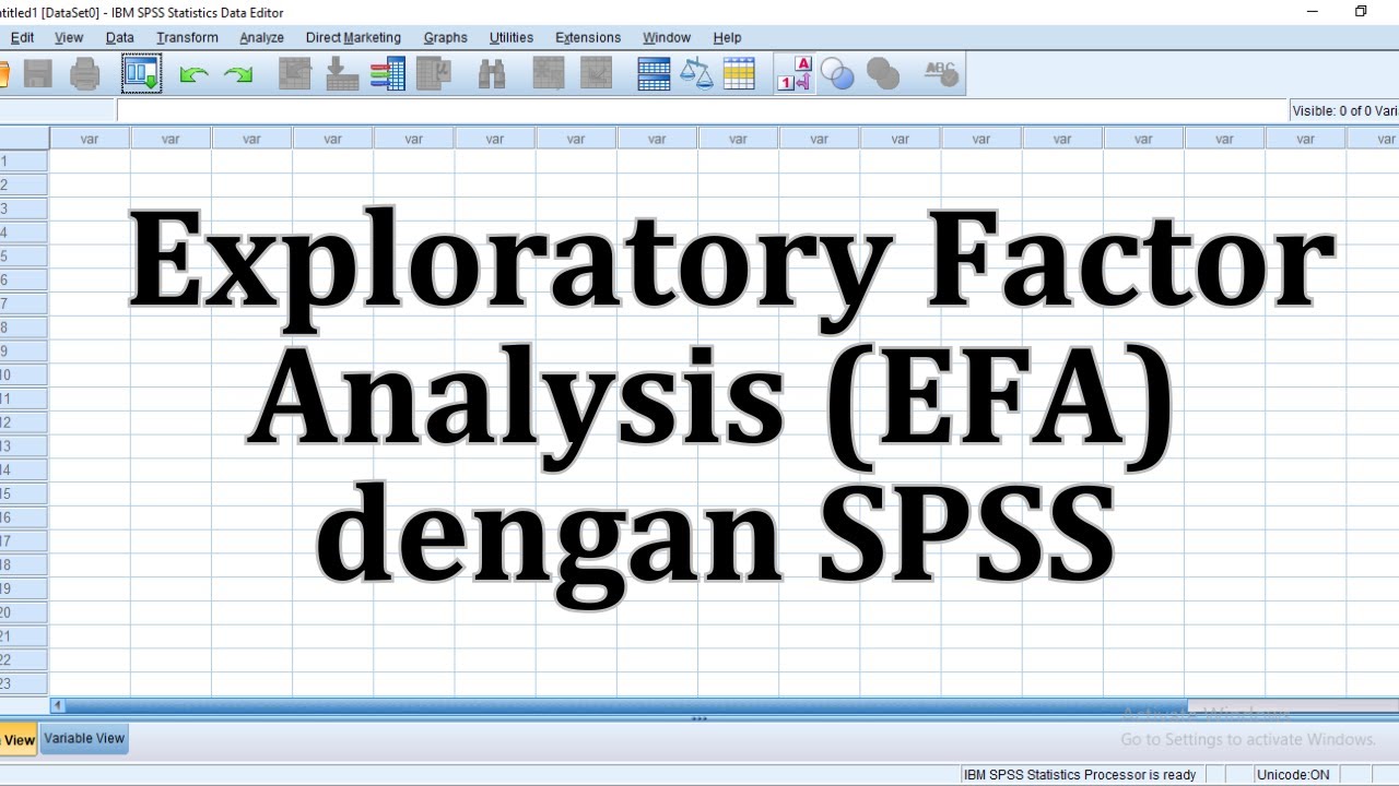 Exploratory Factor Analysis EFA dengan SPSS - YouTube