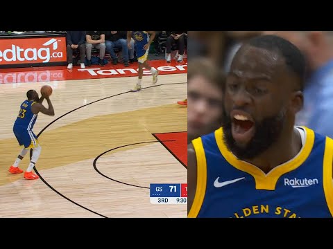 Draymond screams at Scottie Barnes after he kept leaving him wide open for 3s 😂