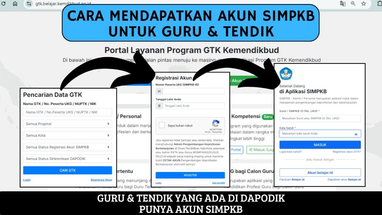 CARA MENDAPATKAN AKUN SIMPKB UNTUK GURU DAN TENDIK - YouTube