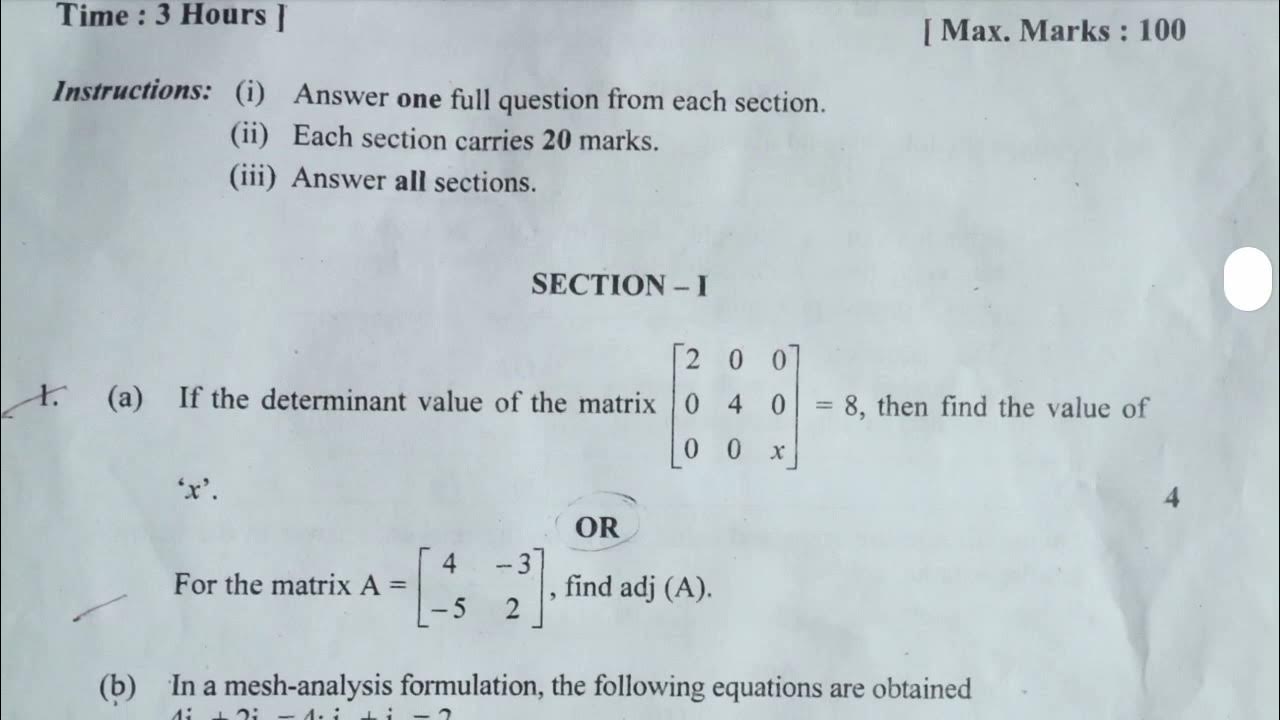 engineering mathematics 1| 2022 question paper/ Diploma Frist year ...