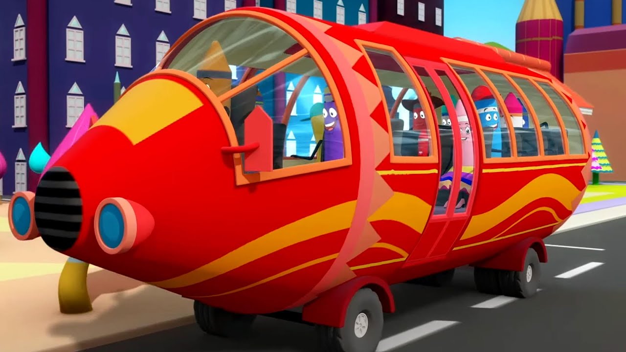 Wheels On The Bus Song And Cartoon Video for Kids - YouTube