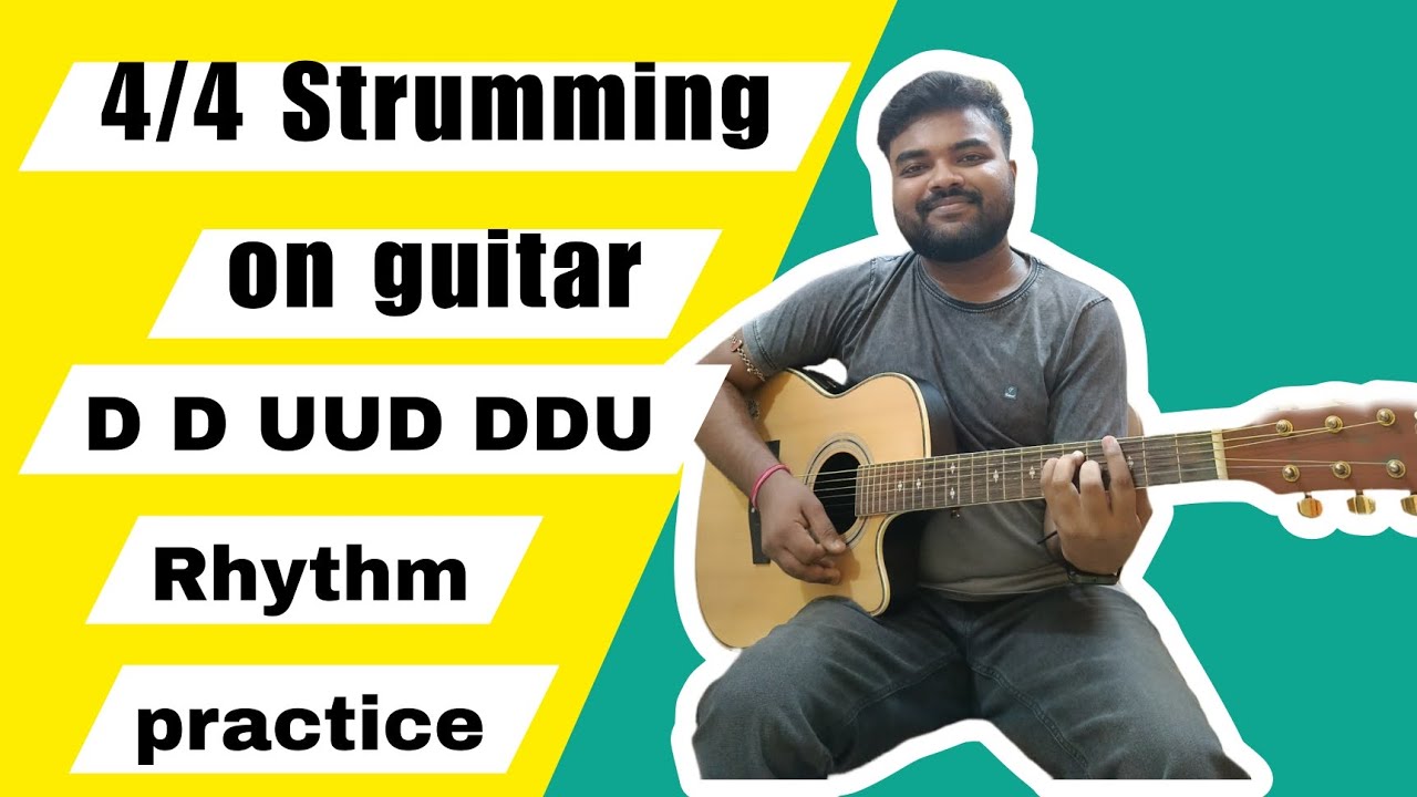 4/4 Strumming on guitar || D D UUD DDU || beginner Strumming practice ...