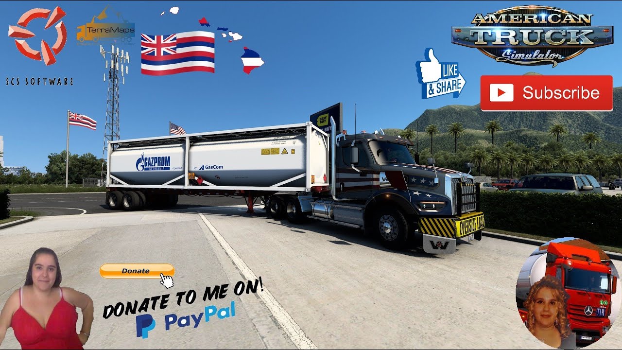 American Truck Simulator (1.42) Delivery to Honolulu Hawaii Pacific map ...