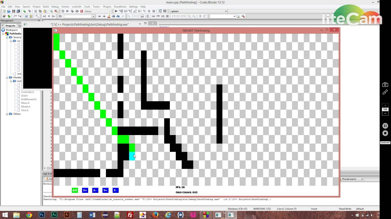 BFS Pathfinding v1.0 (C++/SFML) - YouTube