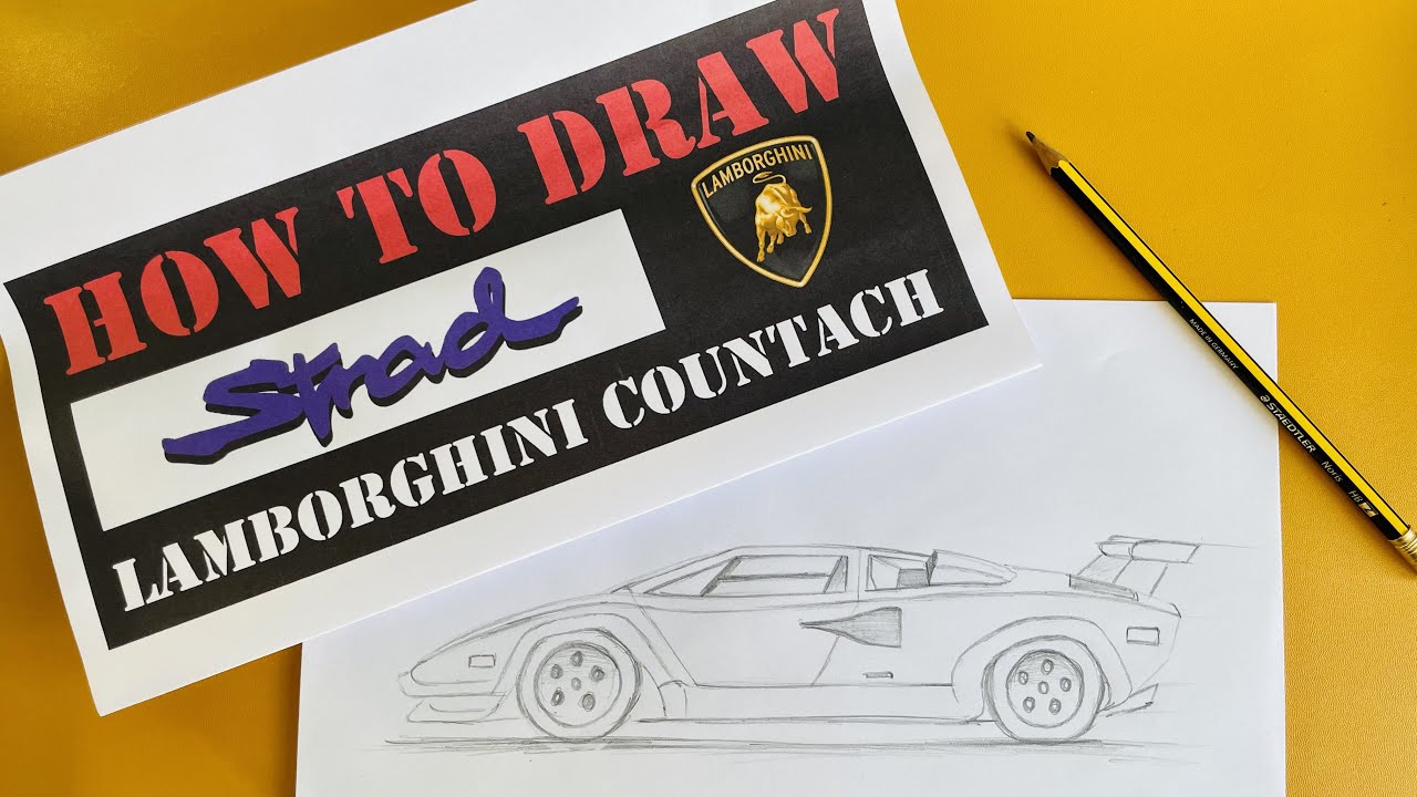 HOW TO DRAW a Lamborghini Countach supercar - #stradman Hoovies Garage ...