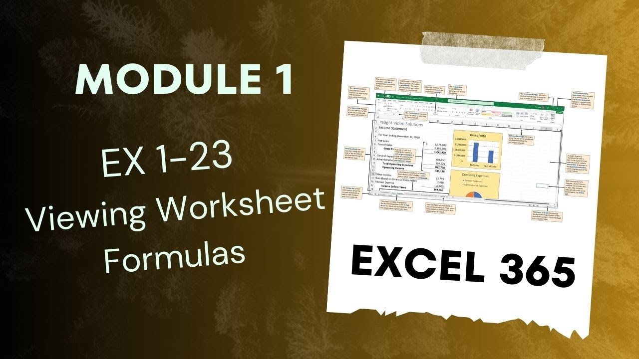 EX 1 23 Viewing Worksheet Formulas - YouTube