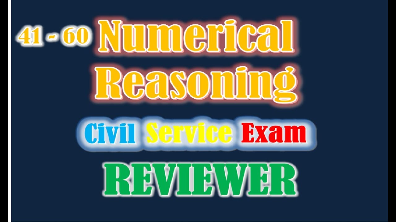 Numerical Reasoning (41 - 60) CIVIL SERVICE EXAM REVIEWER 2023 - YouTube