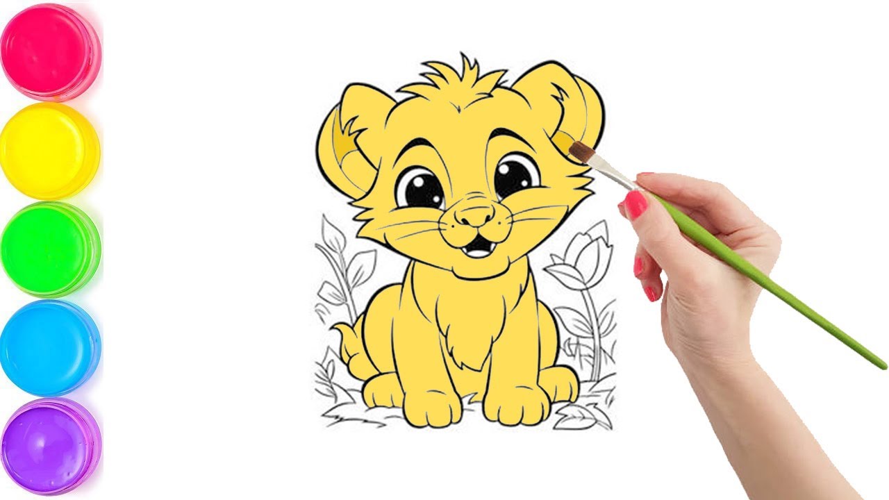 How to draw Cub | Easy Drawing,Painting & Colouring for Kids #forkids # ...