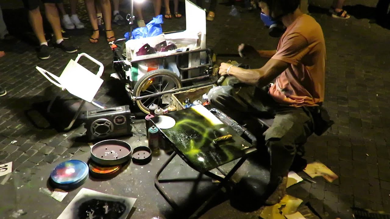 Batman Spray Paint Art - Rome, Italy - YouTube