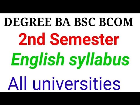 Degree Second semester English syllabus ll New Degree 2nd semester ...