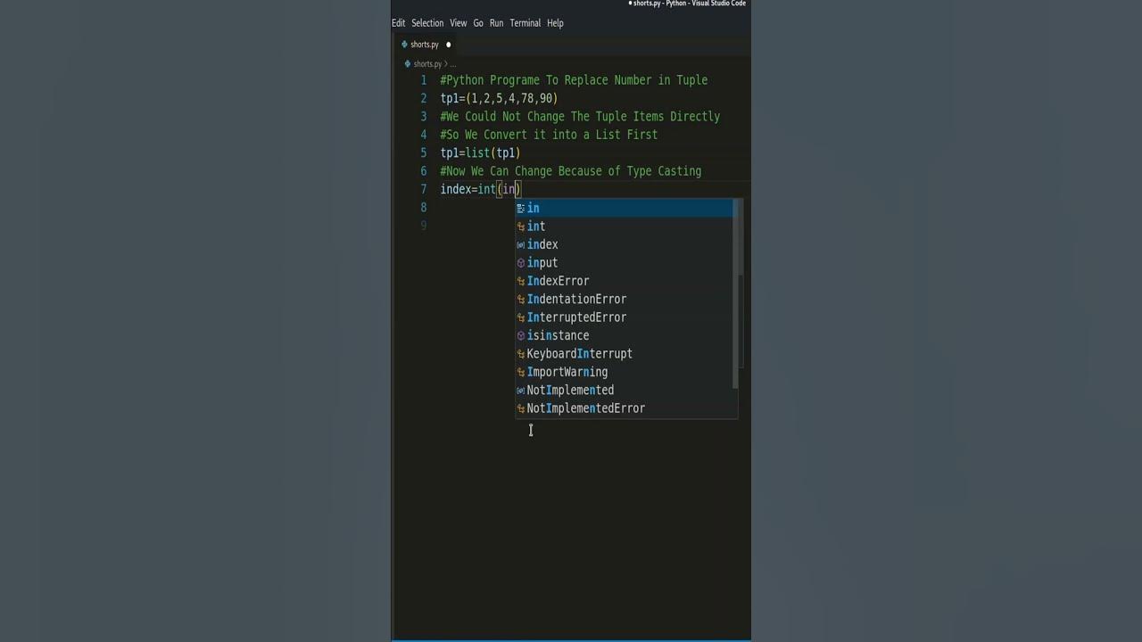 Is it Possible to Replace an Element in Python Tuple? - YouTube