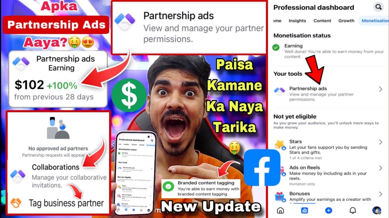 Facebook Partnership Ads 🤑 Tag Business Partner Facebook 😍 Facebook ...