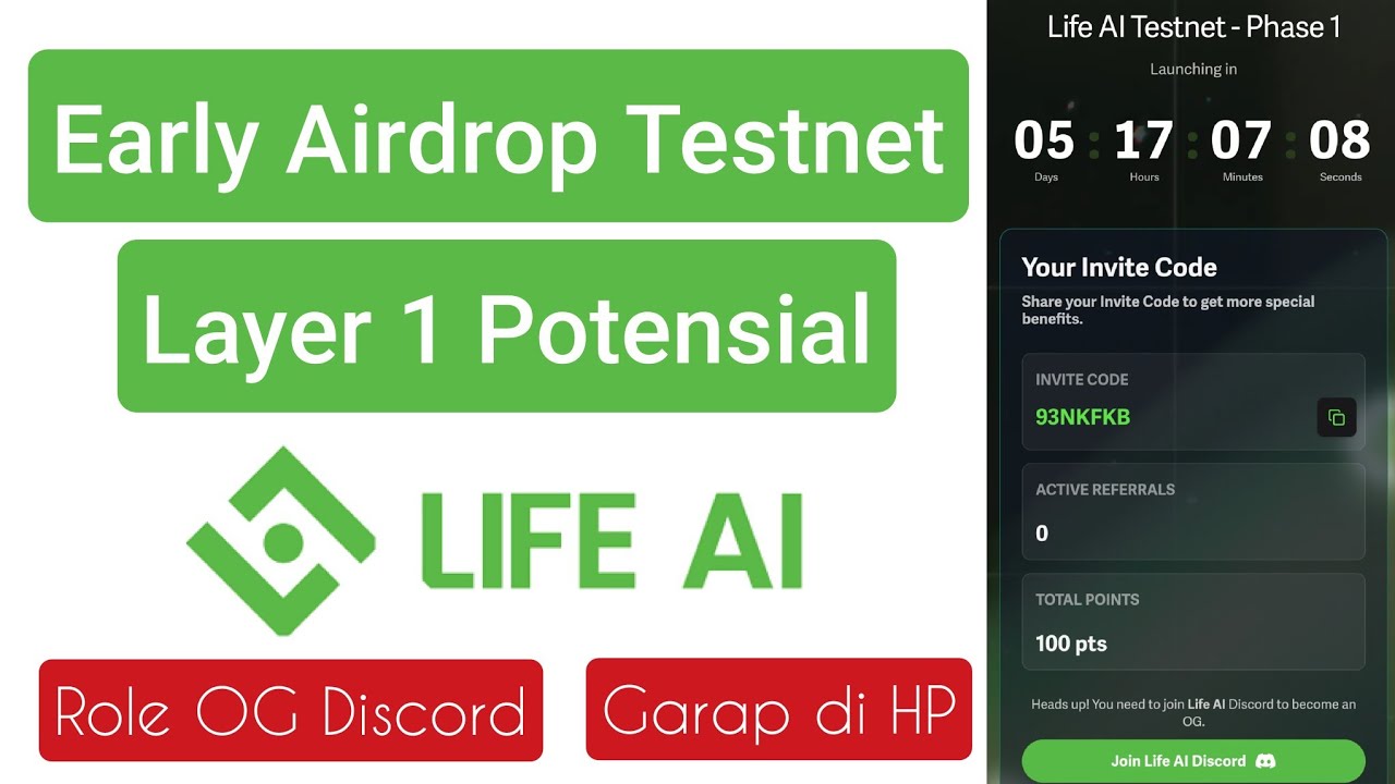 Life AI Airdrop Testnet Layer 1 Gratis dan Potensial Garap di HP - YouTube