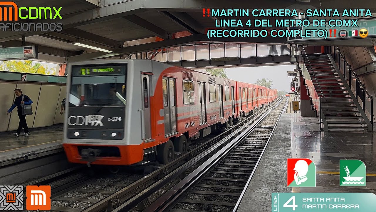 ‼️MARTIN CARRERA - SANTA ANITA LINEA 4 DEL METRO DE CDMX (RECORRIDO ...