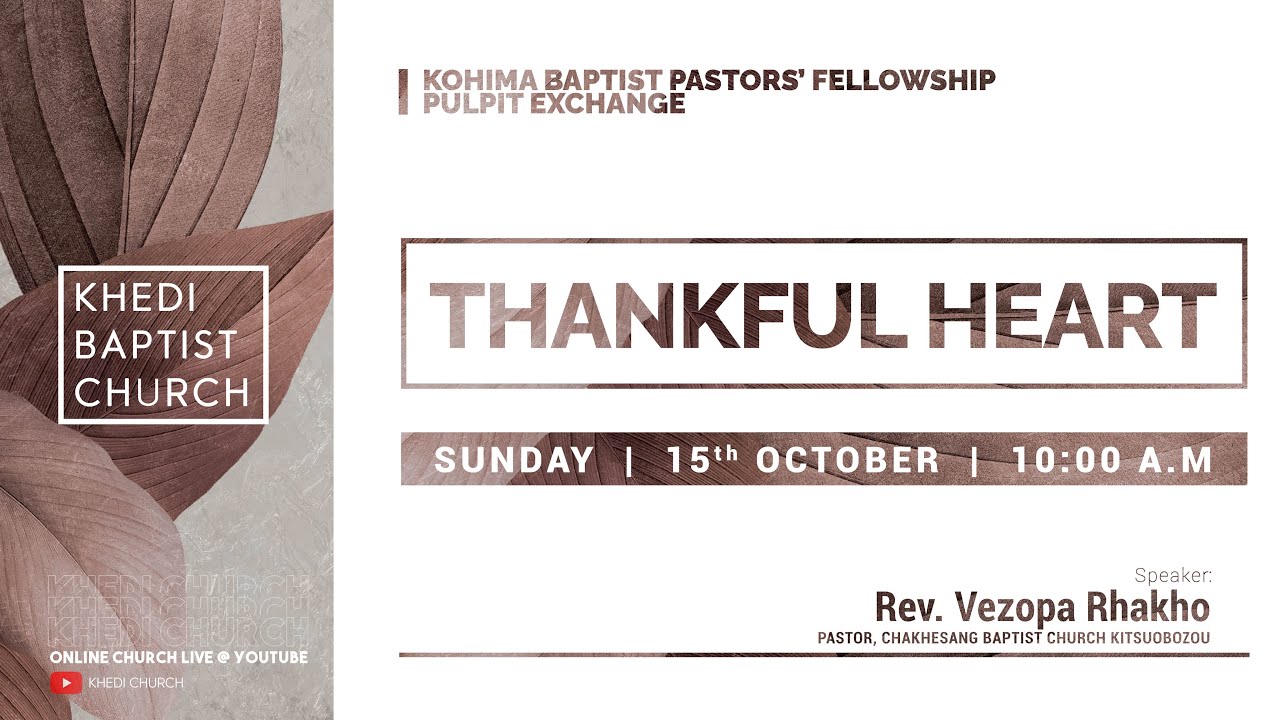 KBPF Pulpit Exchange - Live at Khedi Baptist Church - 15/10/2023 - YouTube