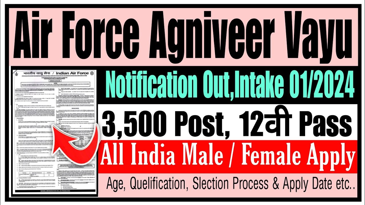 Air Force Agniveer Vayu Intake 01/2024 New Recruitment 2023 | Air Force ...