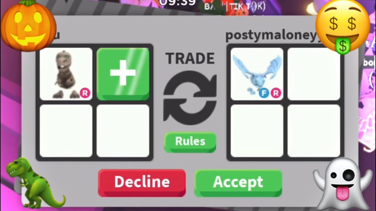 What people in adopt me trade for a skeleton T-Rex |new Halloween ...