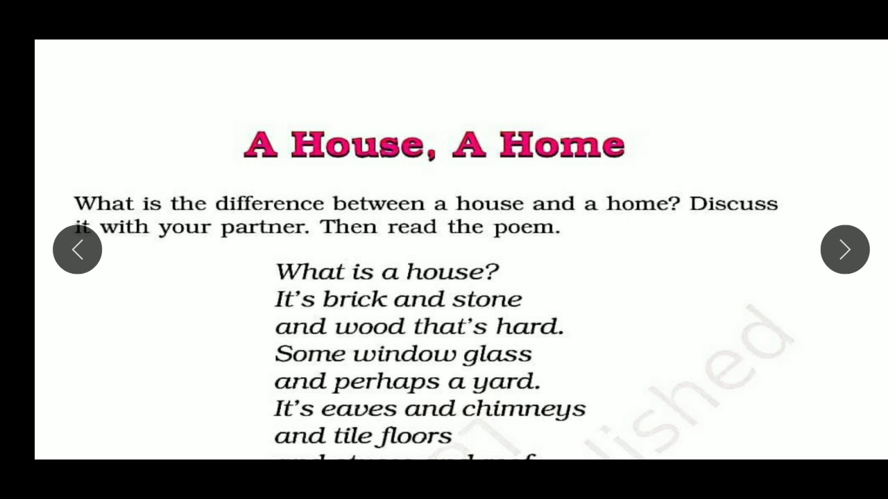 Class 6 poem "A house , A home" translation - YouTube
