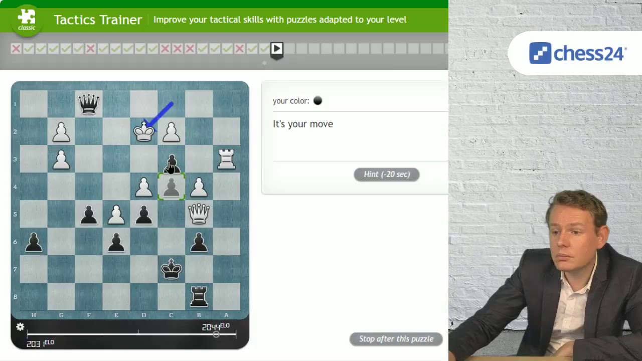 Grandmaster Jan Gustafsson solves chess tactics puzzles (2) - YouTube