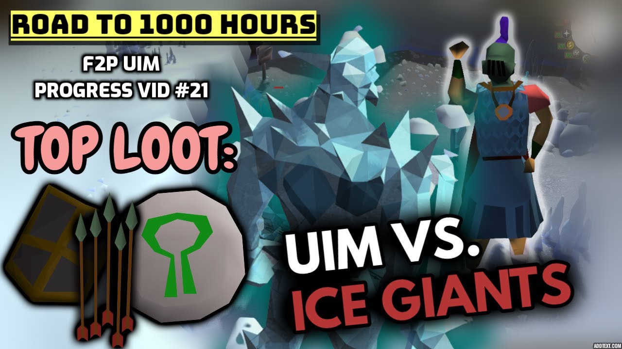 [osrs]F2P UIM Progress Vid #21 - SPENT 15 HOURS AT ICE GIANTS - YouTube