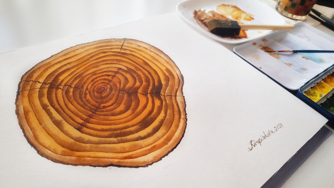 The BEST Wood Structure Tree Rings Painting Technique You've Never ...