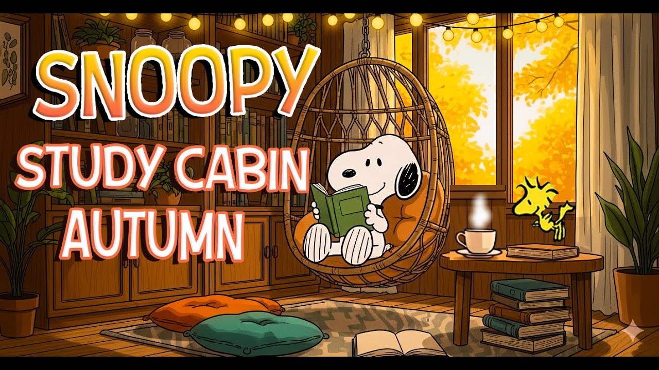 🍁 Cabin Study Vibes | Snoopy Autumn Lofi | Calm Beats for Study & Relax ...