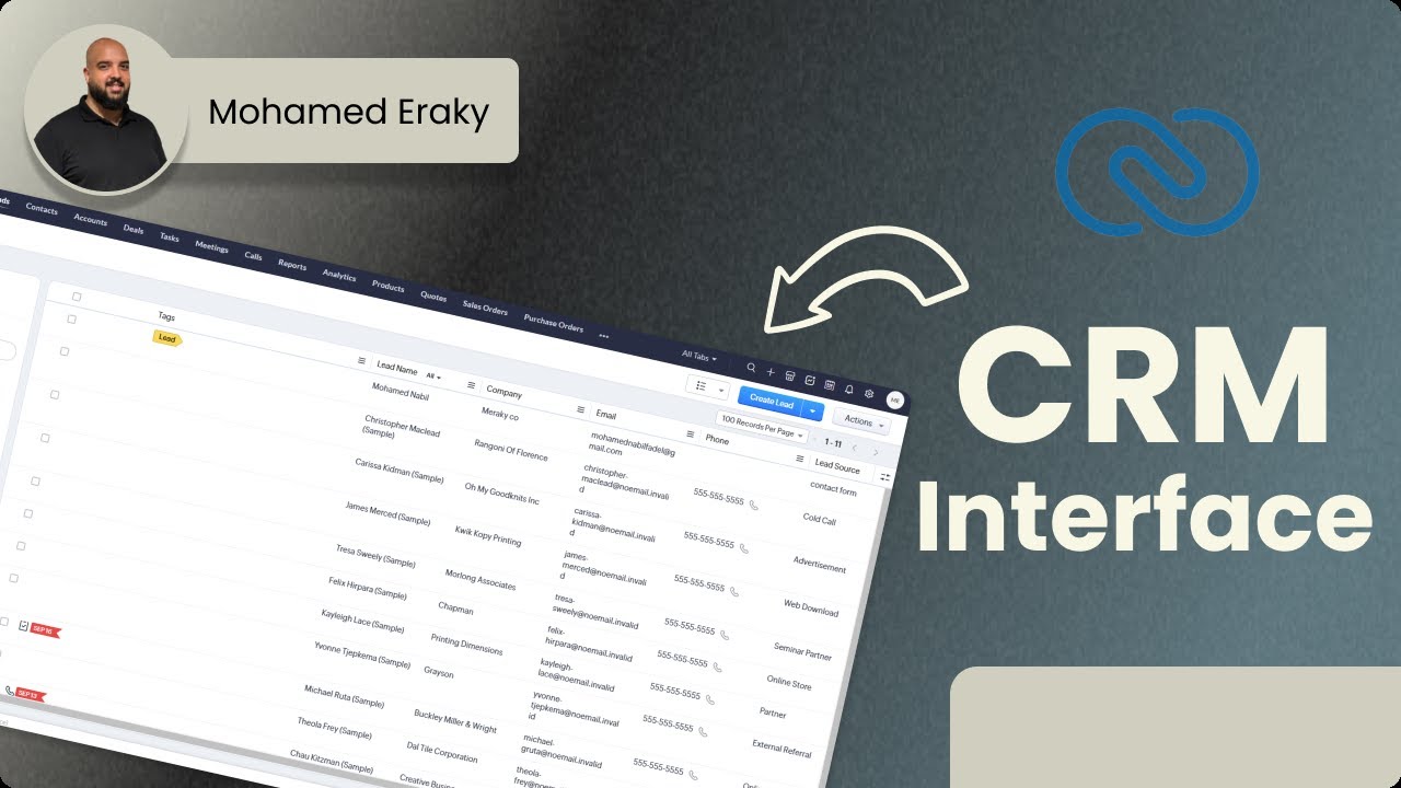 Zoho CRM Interface | واجهة زوهو سي ار ام - YouTube