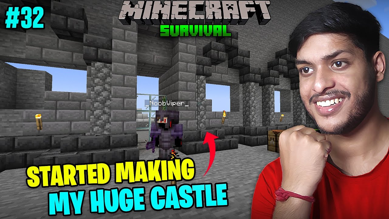 Making Castle Front Side | Minecraft Survival EP #32 - YouTube