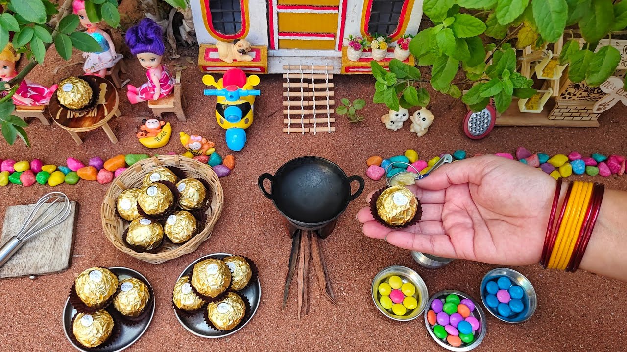 Miniature Ferrero Rocher Chocolate Cake | Tiny Chocolate Cake Recipe ...