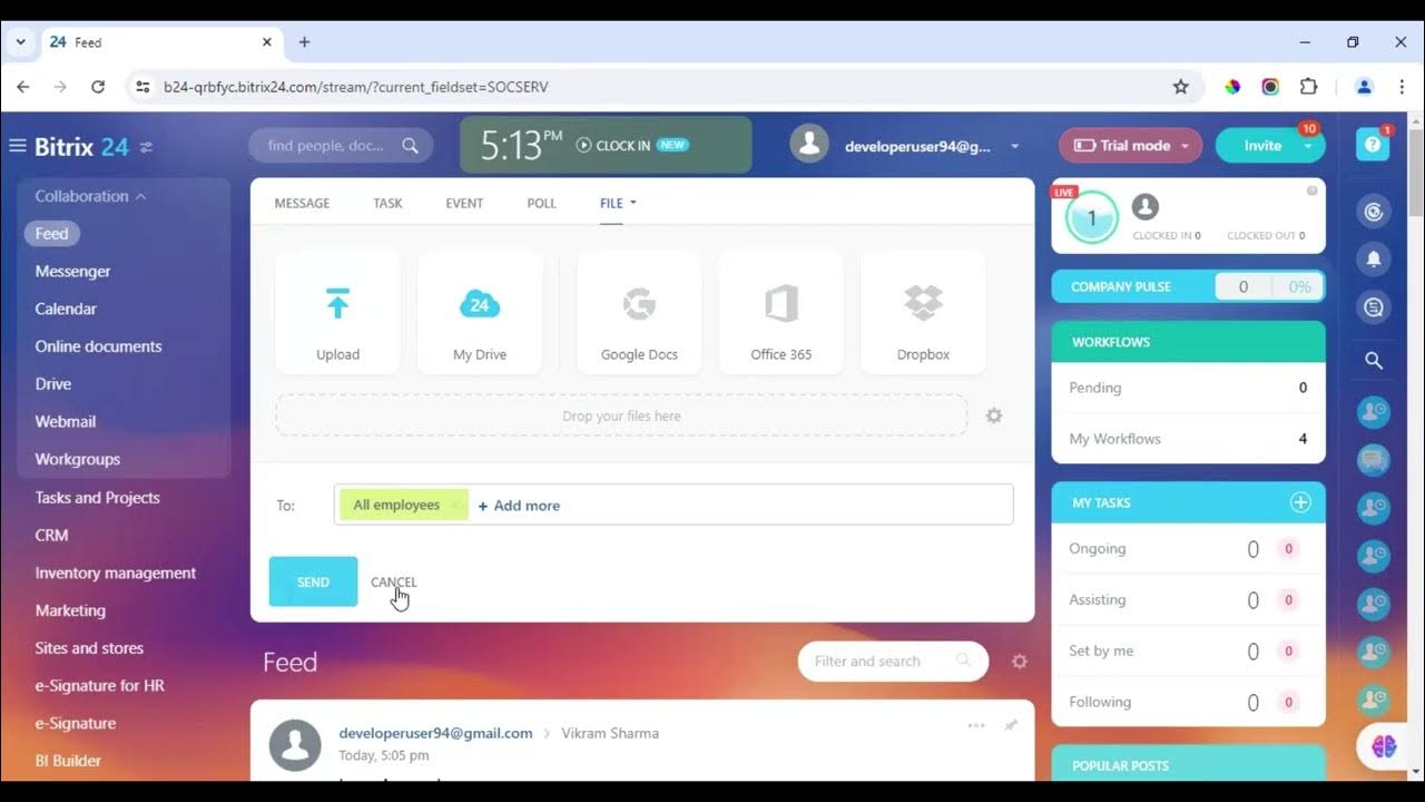 Seamless File Sharing & Workflow Automation in Bitrix24 Feed | Boost Efficiency - YouTube