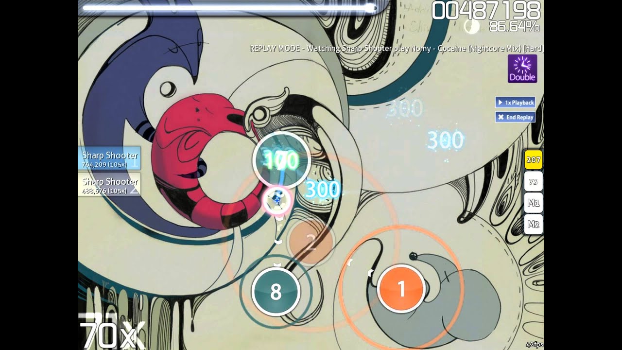 [osu!] Nomy - Cocaine (Nightcore Mix) (Sharp Shooter) - YouTube