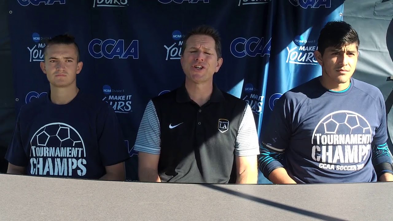 2017 CCAA Men's Soccer Championship - Cal State LA post-game - YouTube