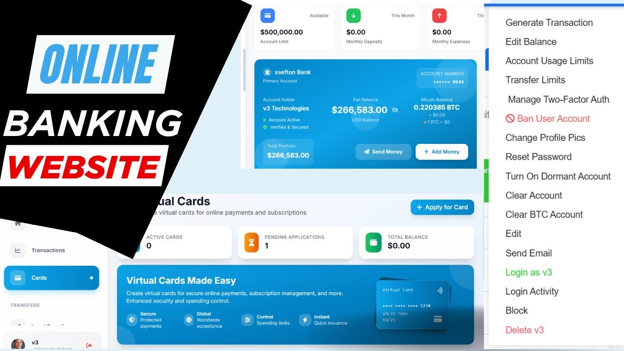 Advance Online Banking Website Tutorial | How to Make a Banking Website ...
