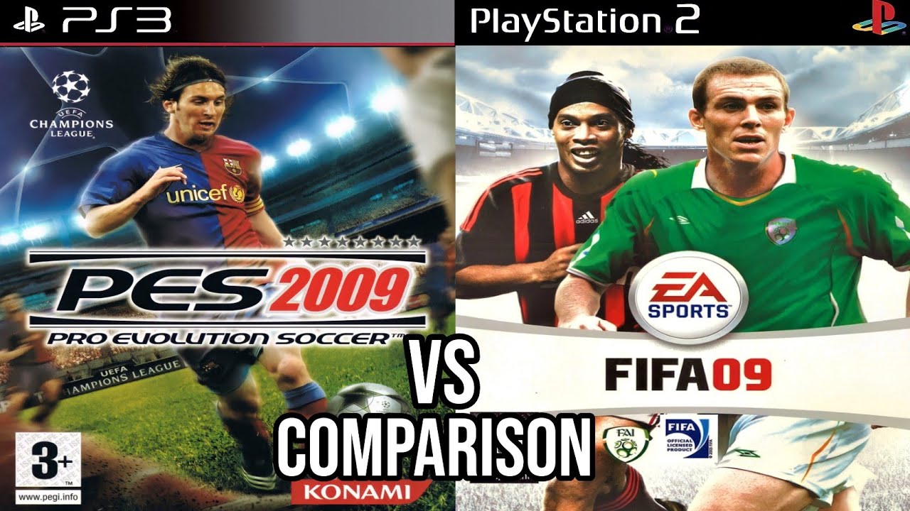 PES 2009 PS3 Vs FIFA 09 PS2 - YouTube