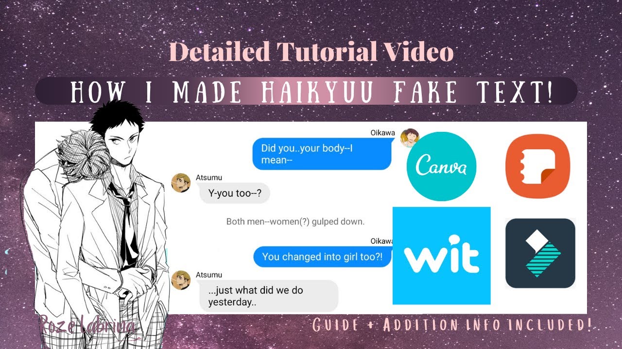 How I made Haikyuu Fake Text! [Tutorial Video] Detailed steps! - YouTube