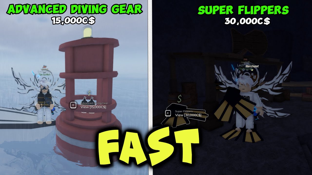 HOW TO GET ADVANCED DIVING GEAR AND SUPER FLIPPERS FAST IN FISCH ...