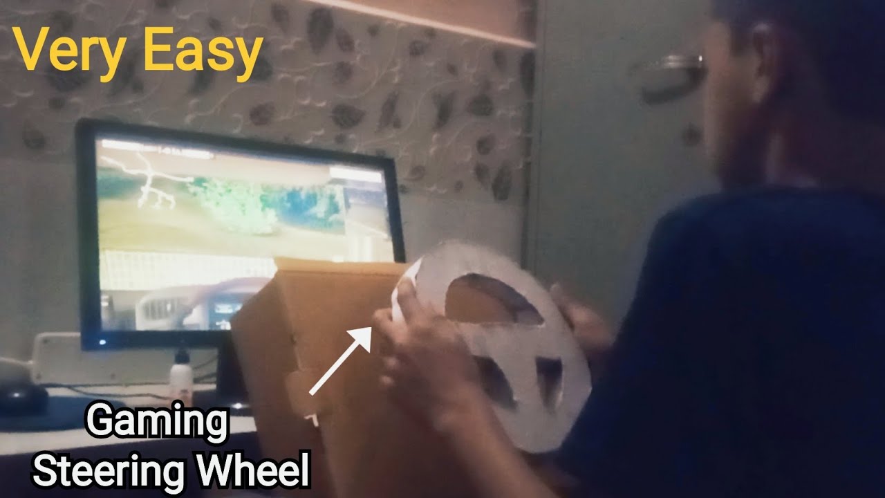 How to Make a Gaming Steering Wheel for PC With Cardboard | Using a Old ...