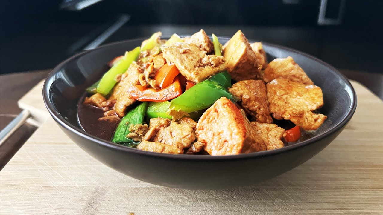 Vegetarian Red Braised Tofu. 15 Minutes Tofu Stir Fry Recipe ...
