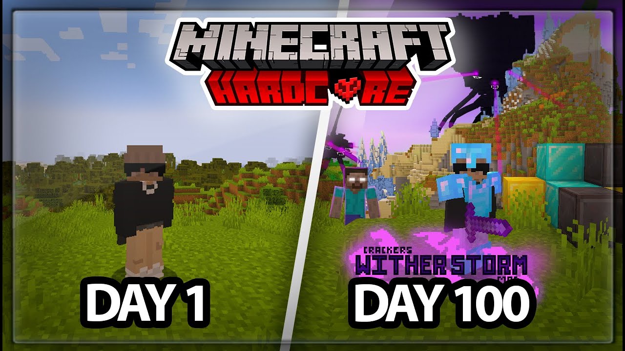I Survived 100 Days with Wither Storm and Herobrine Mod !?! | Minecraft ...