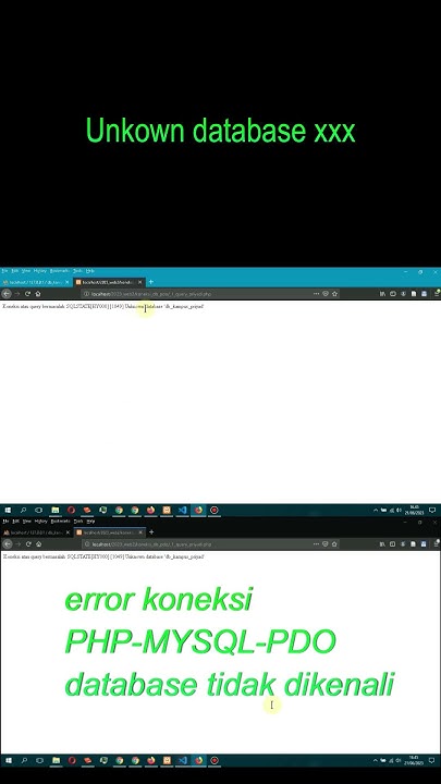 Koneksi Php Mysql Pdo Error Unknown Database Xxxx Youtube