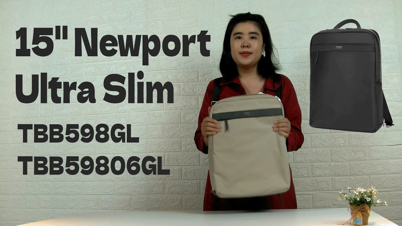 15" Newport Ultra Slim Backpack | TBB598GL TBB59806 - YouTube