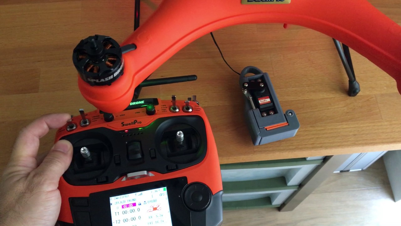 Splash Drone - Servo release hookup - YouTube