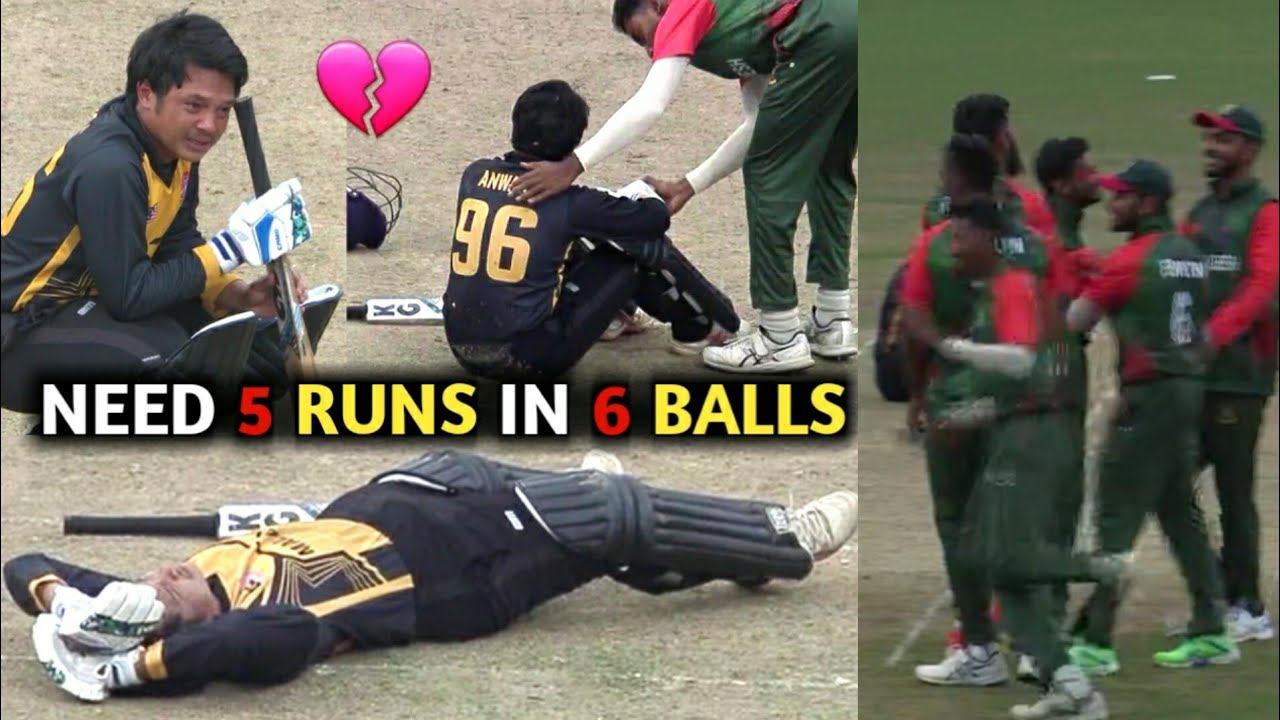 Bangladesh vs Malaysia Last Over Drama today | Anwar Rahman Crying ...